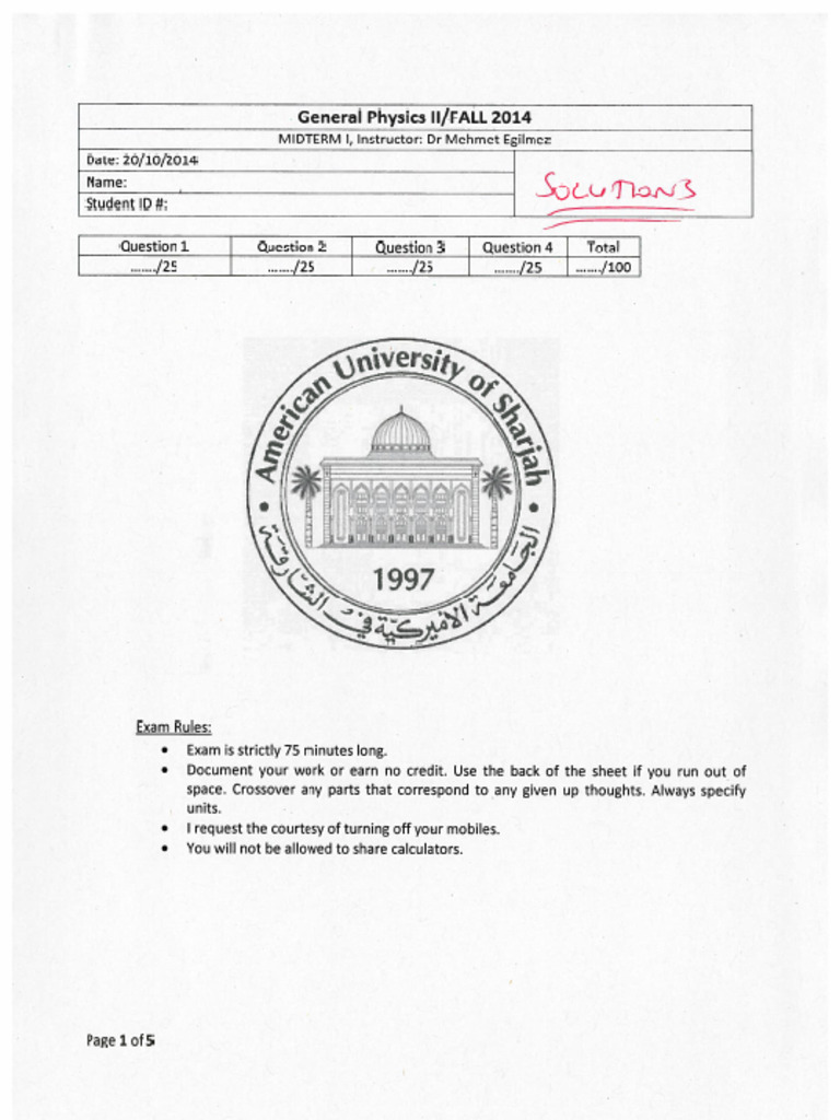 Solutions Midterm1 2 | PDF