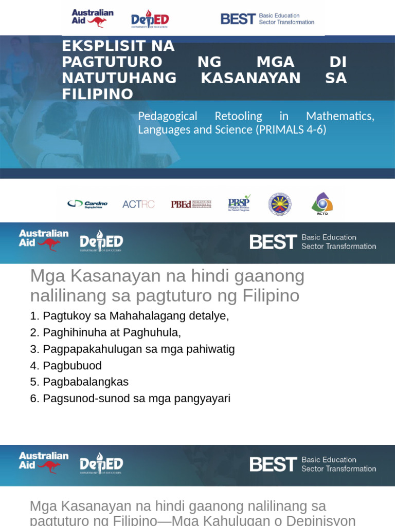 Kasanayang Hindi Gaanong Nalilinang | PDF
