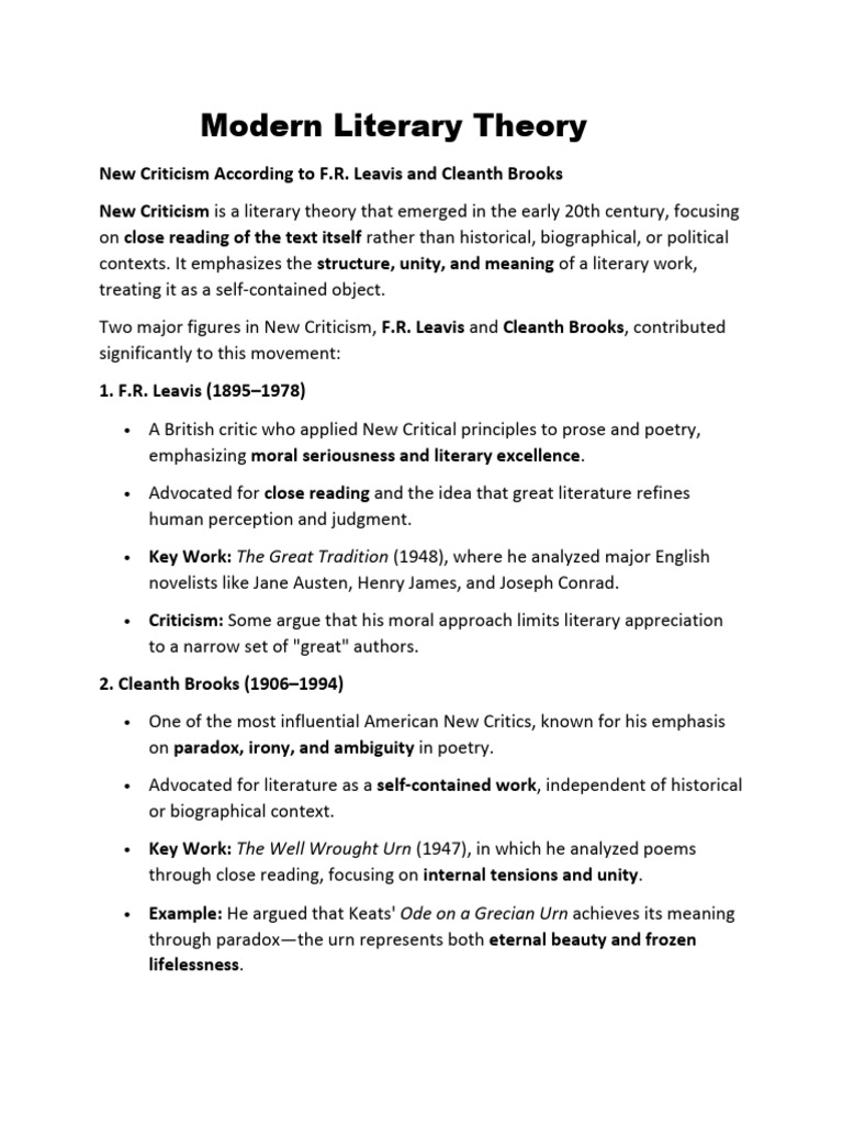 Modern Literary Theory | PDF | Liberal Arts Education