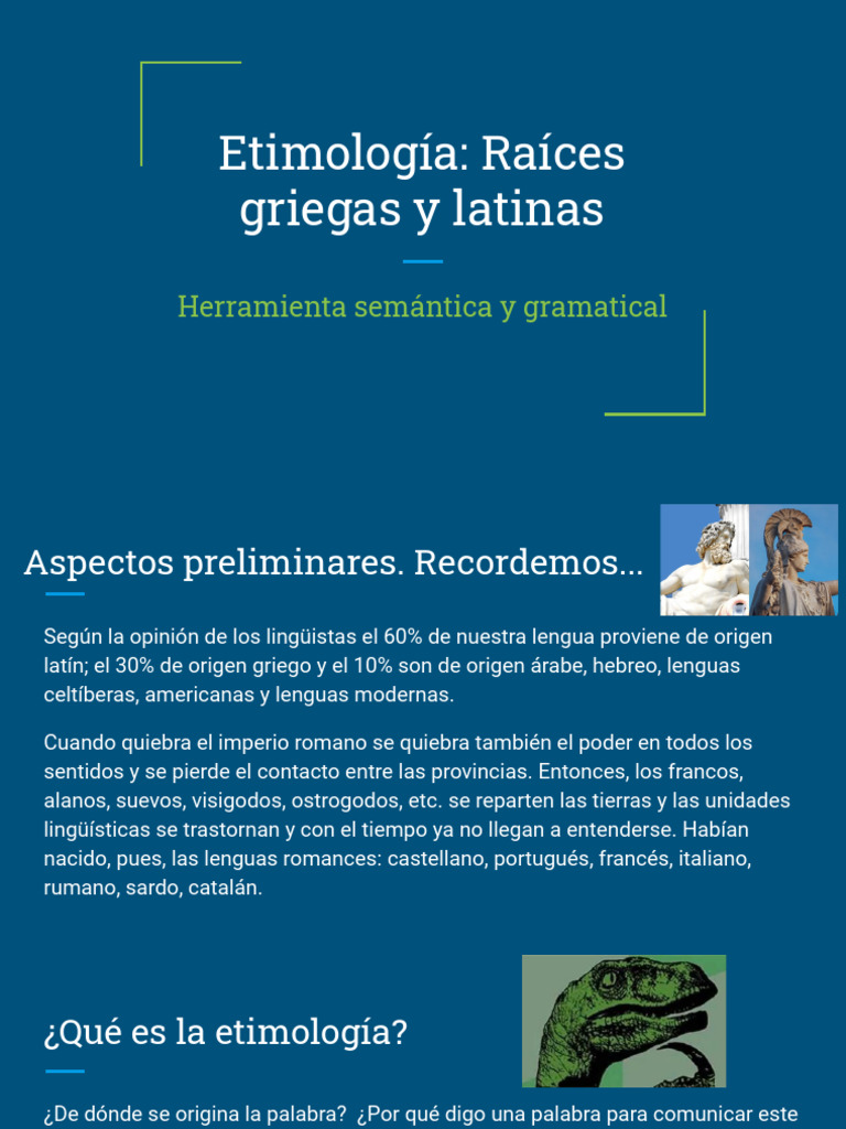 Etimología: Raíces Griegas y Latinas | PDF | Palabra | latín