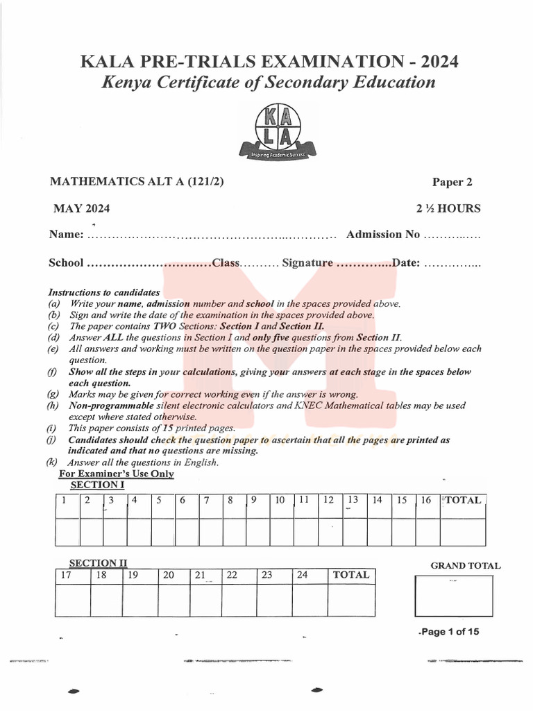 MATHEMATICS PAPER 2 | PDF | Mathematics