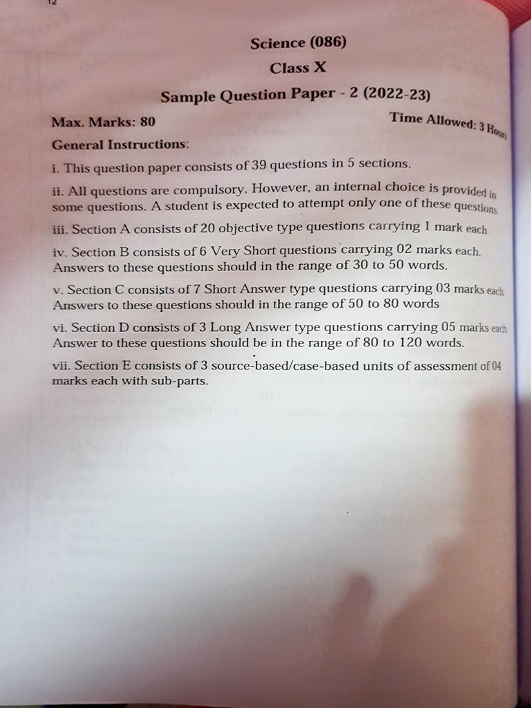 Sample Paper 2 | PDF