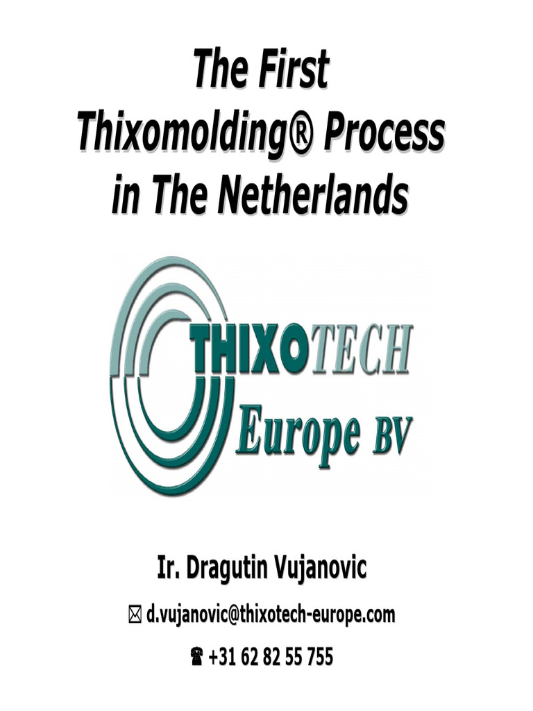 General Thixomolding Presentation | PDF | Magnesium | Physical Sciences