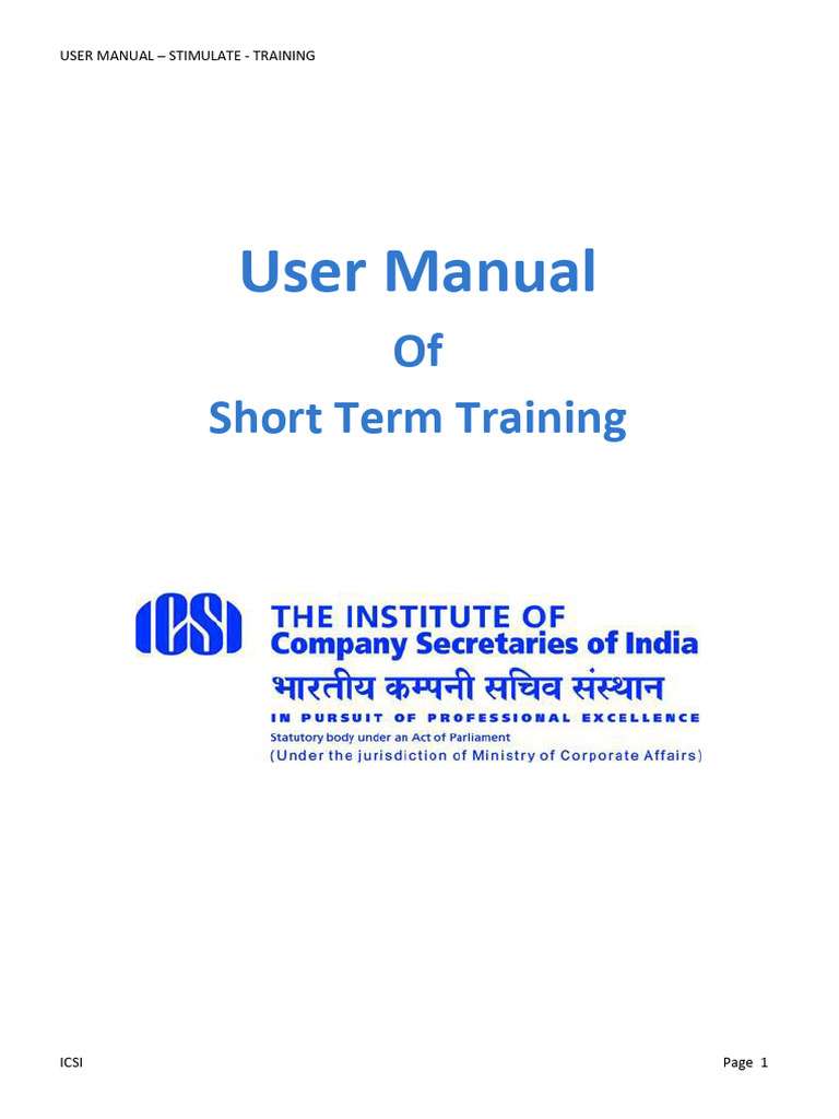 User Manual Short Term Training | PDF | World Wide Web | Internet & Web