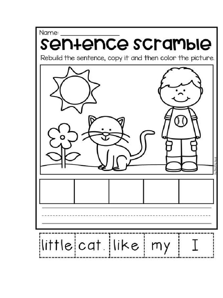 Sentence Building Reception Class | PDF