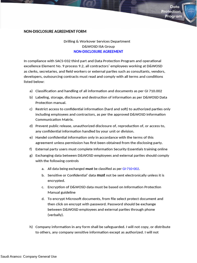 Non-Disclosure Agreement Form | PDF | Non Disclosure Agreement ...