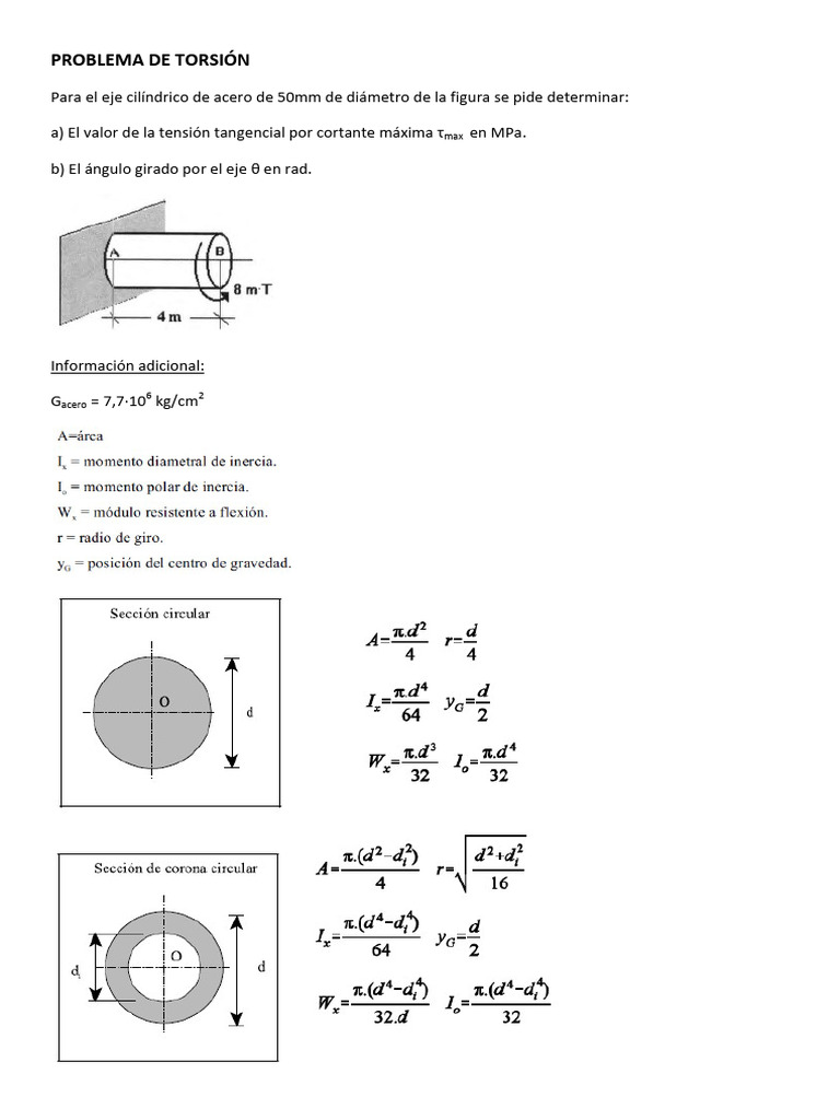 Problema de torsión | PDF