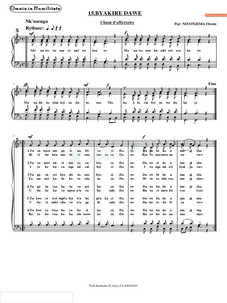 Byakire Dawe - Niyonzima Oreste | PDF