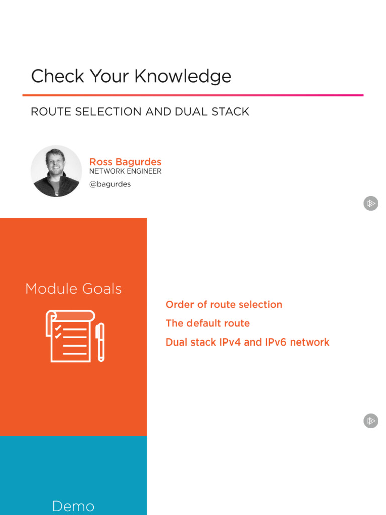 Check Your Knowledge Route Selection and Dual Stack Slides | PDF