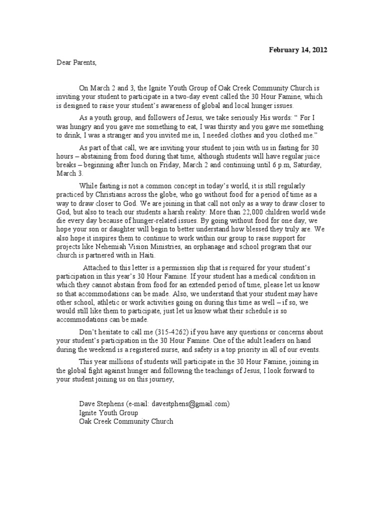 Famine Letter | Download Free PDF | Fasting | Foods