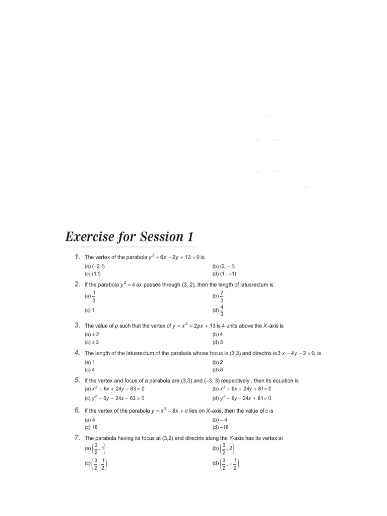 Parabola Assignment 1,2,3 | PDF | Classical Geometry | Euclid