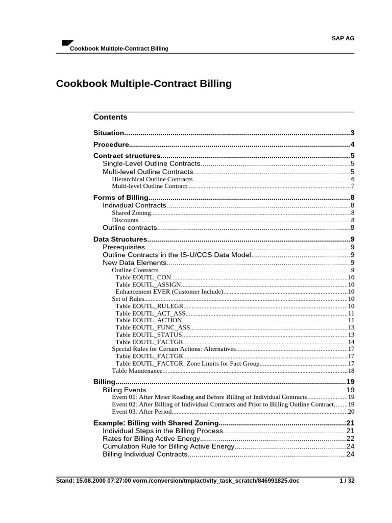 COOKBOOK-multiple Contract Billings | PDF | Discounting | Hierarchy