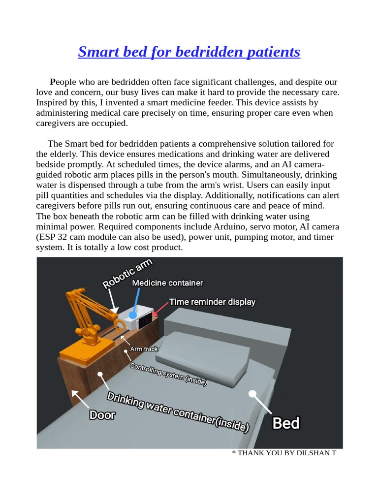 Smart Bed For Bedridden Patients | PDF