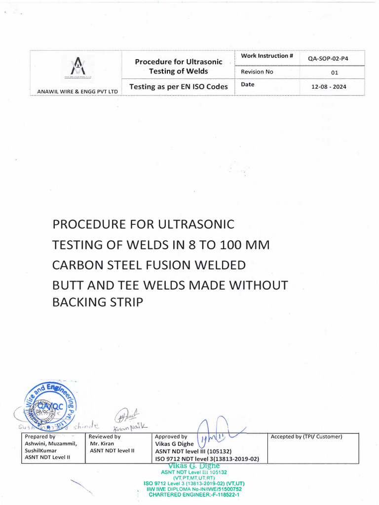 Ultrasonic Weld Testing Guide | PDF | Nondestructive Testing | Waves
