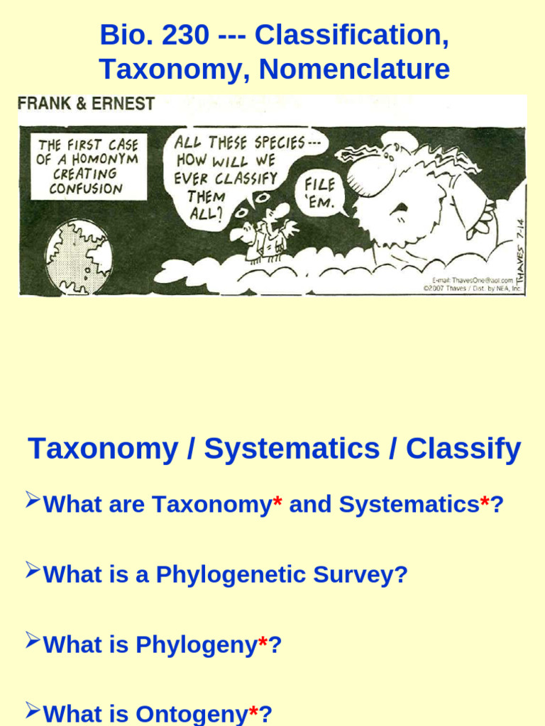 Taxonomy and Classification Overview | PDF | Scientific Classification | Biology