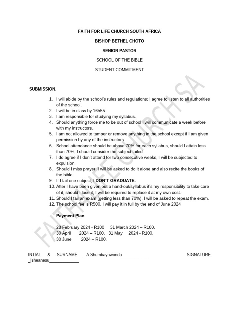 SOB Students Rules and Regulations - Ane | PDF