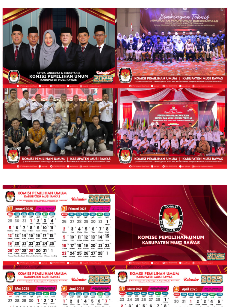 Plat SM - Kalender Duduk Kpu Muara Enim - @2150 LMBR - 4 Set BHN k210 ...