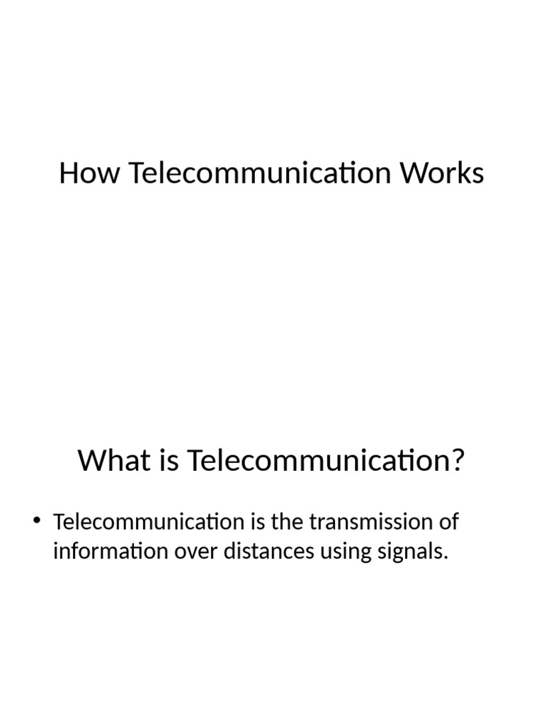 How Telecommunication Works | PDF