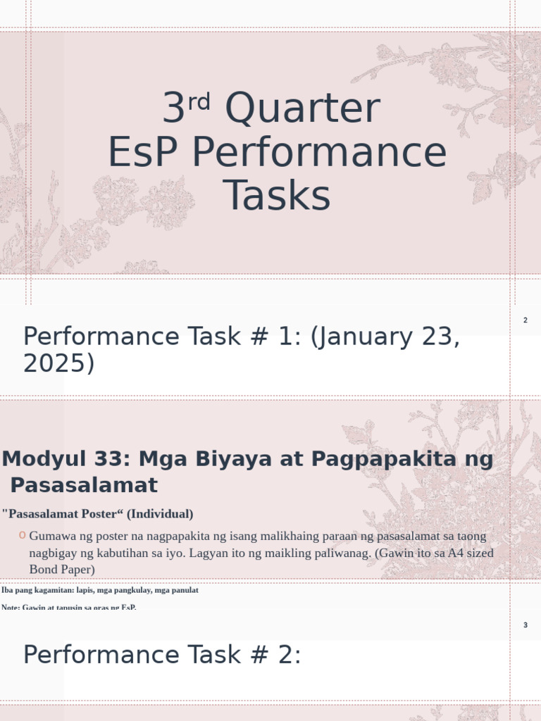 EsP 8 Performance Tasks 3rd Quarter | PDF