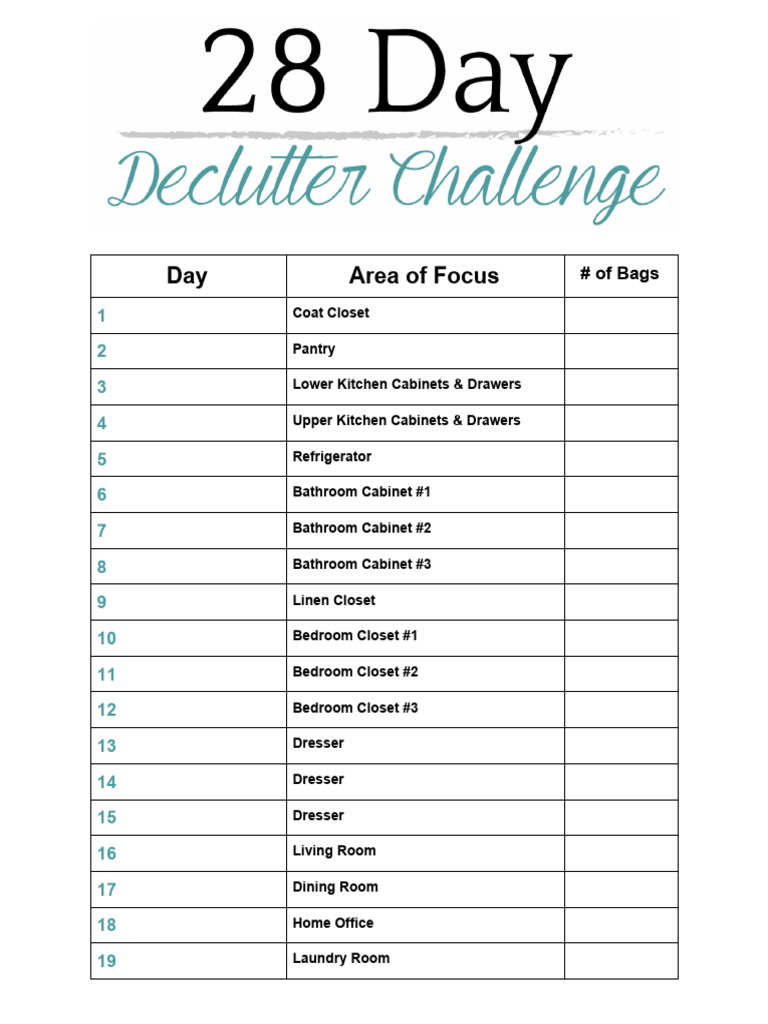 31-Day Declutter Challenge Guide | PDF