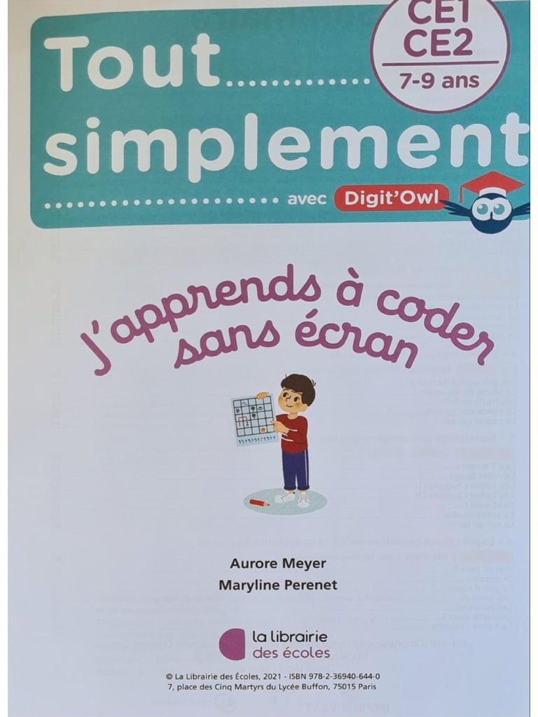CE1 - 2 Tout Simplement J'apprends À Coder Sans Écran | PDF