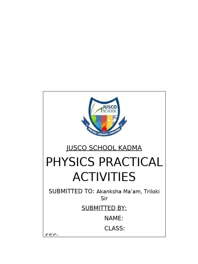 JUSCO Kadma Physics Practical | PDF