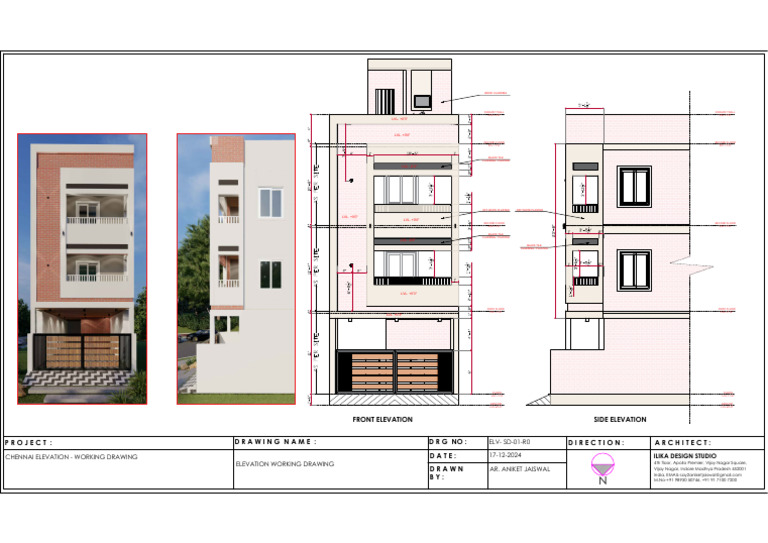 chennai elevation working drawing | PDF | Building Engineering | Building Materials