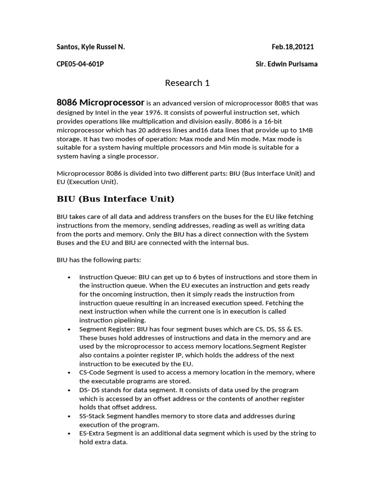 Research 1_ Santos,Kyle Russel n. | PDF | Pointer (Computer Programming) | Central Processing Unit