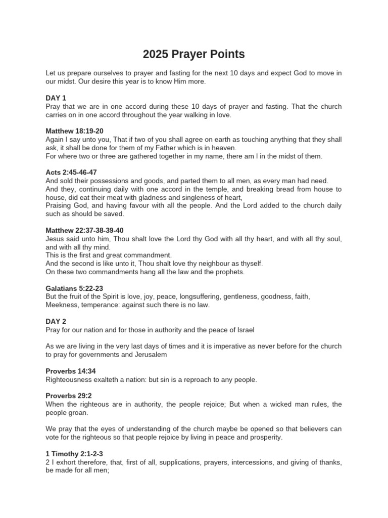2025 Prayer Points | PDF | Glory (Religion) | Jesus
