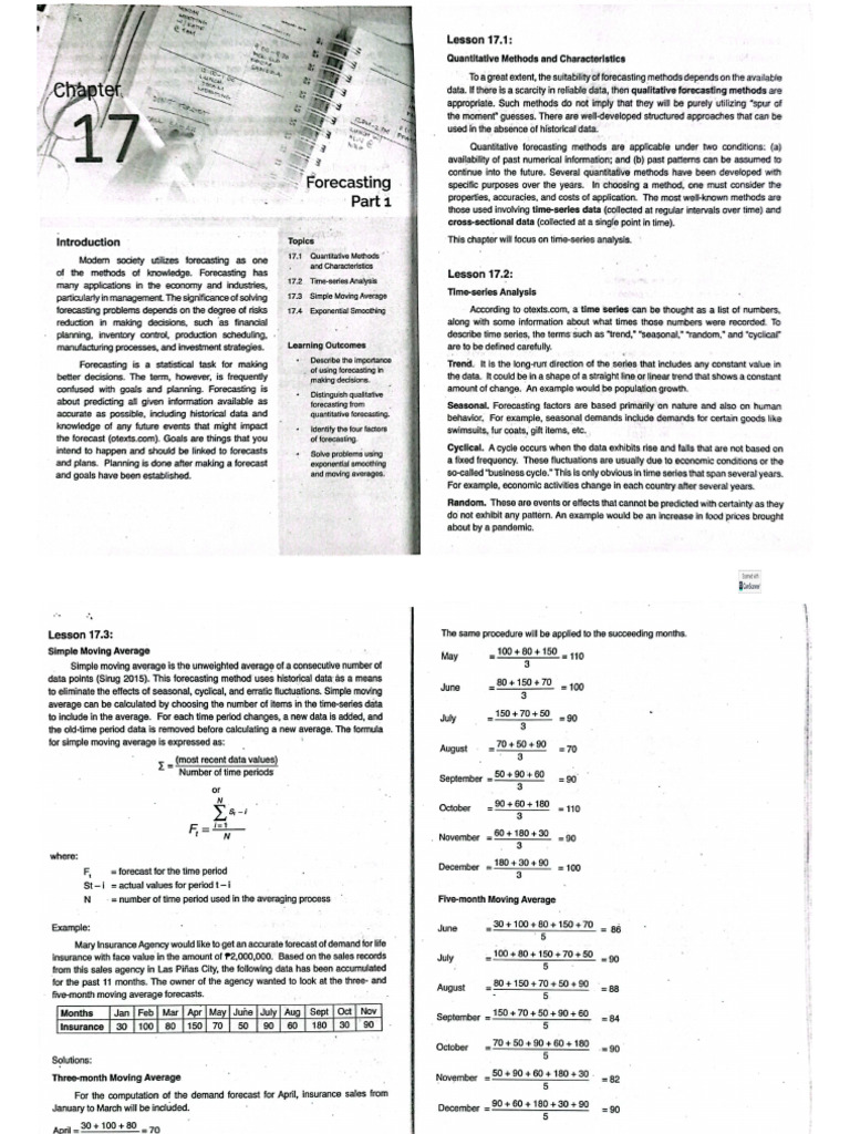 Unit 4 Time Series Analysis And Forecasting Method Pdf