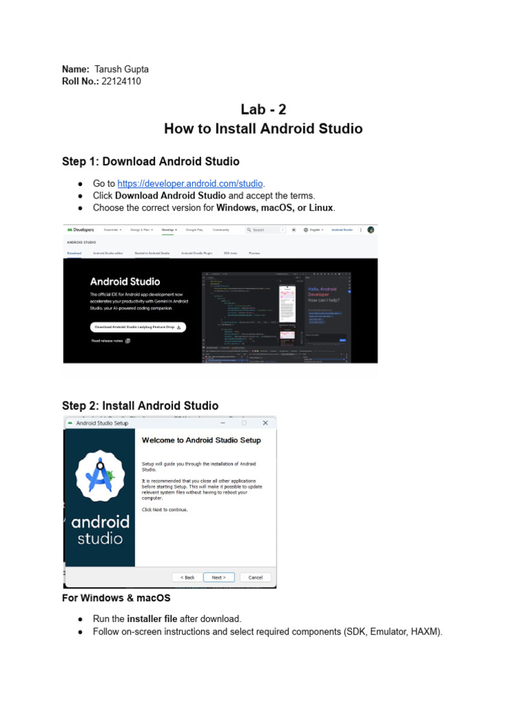 Install Android Studio Guide | PDF