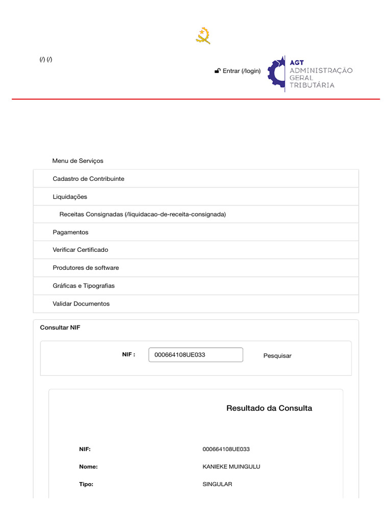 Consultar NIF |99Portal do Contribuinte | PDF