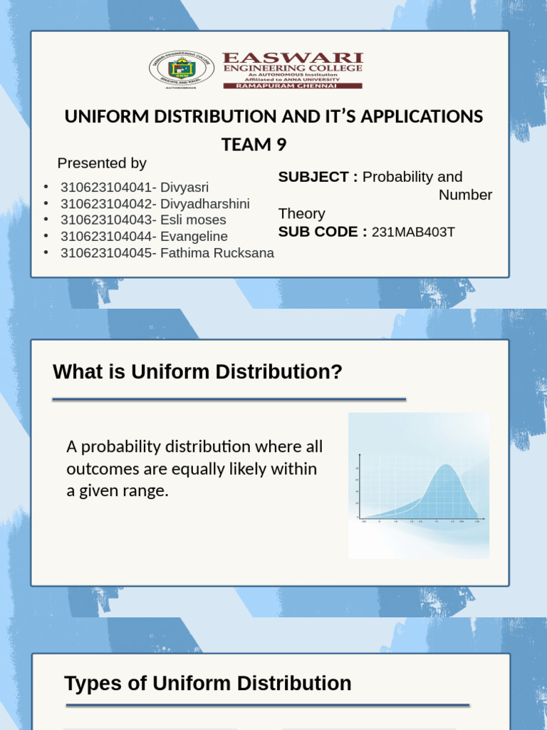 Uniform Distribution | PDF | Probability Distribution | Variance