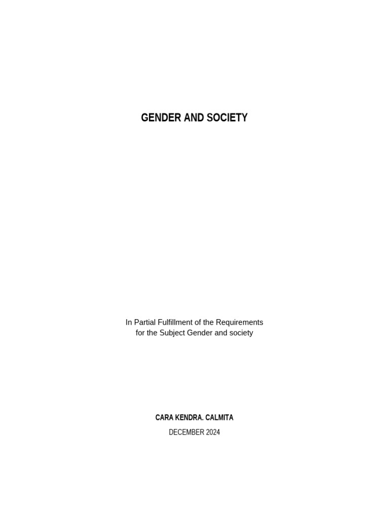 Gender and Society Case Study | PDF