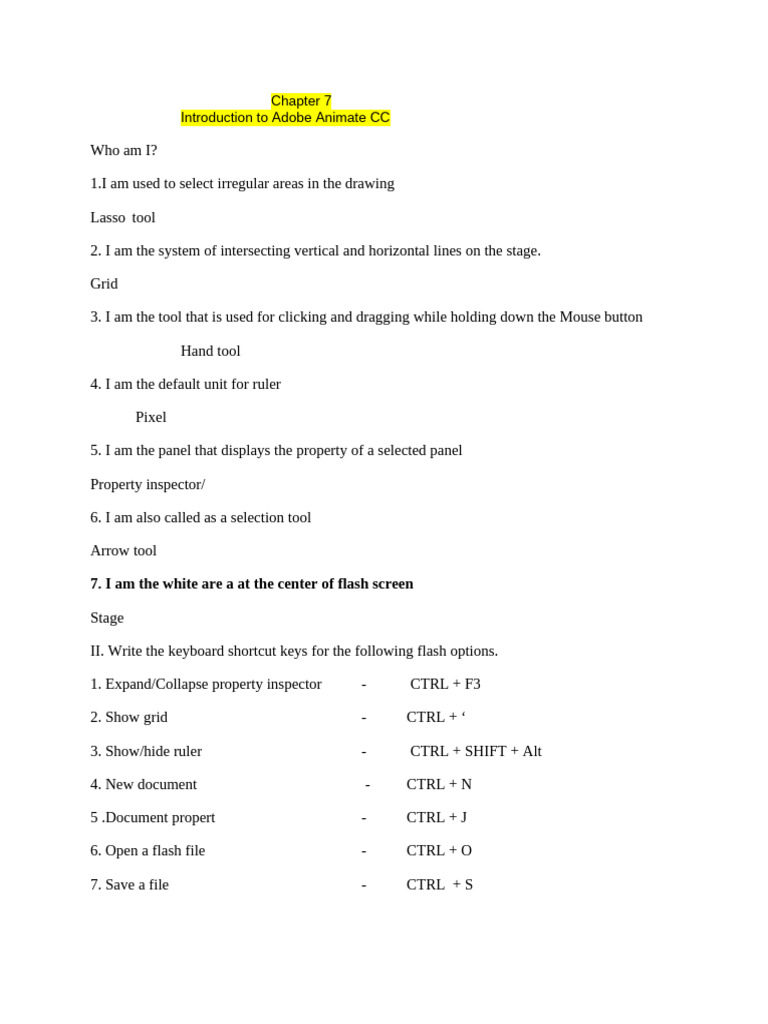 Introduction To Adobe Animate CC | PDF | Control Key | Software