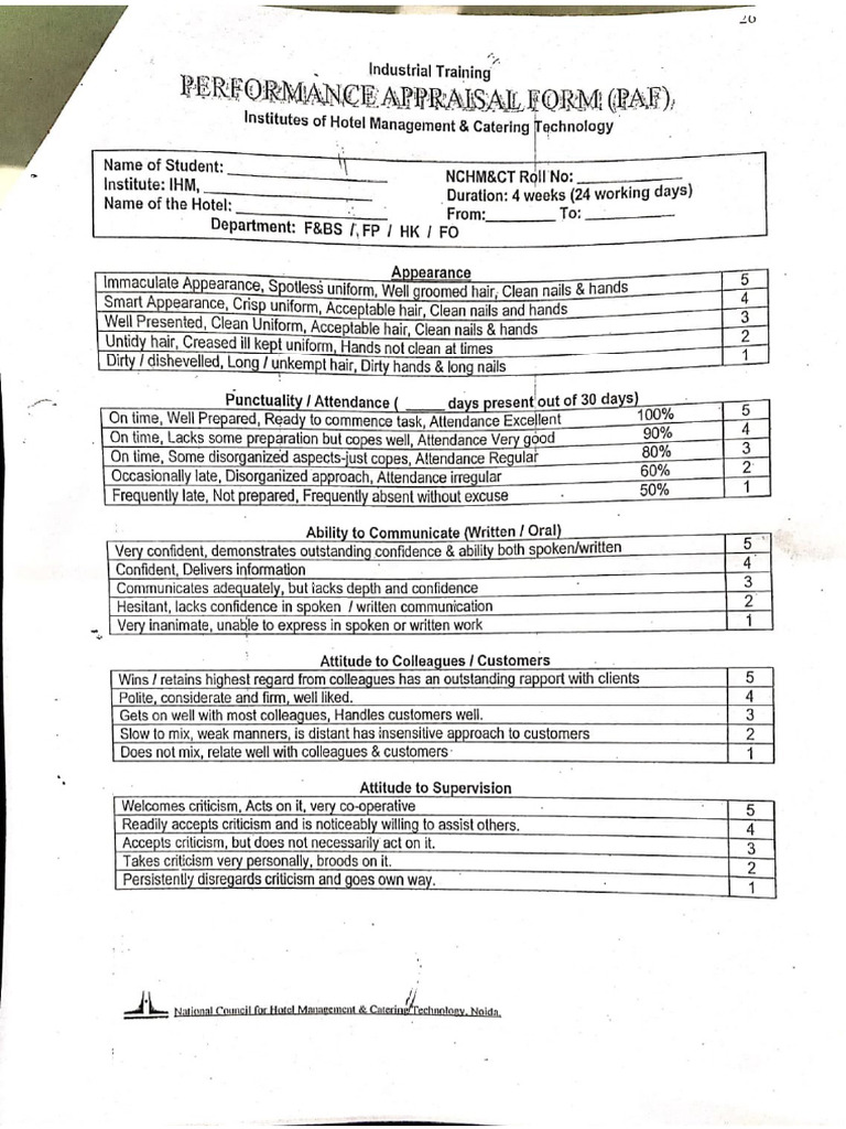 Appraisal Form | PDF