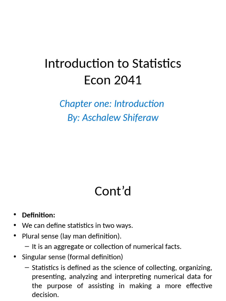 Introduction to Statistics | PDF | Statistics | Level Of Measurement