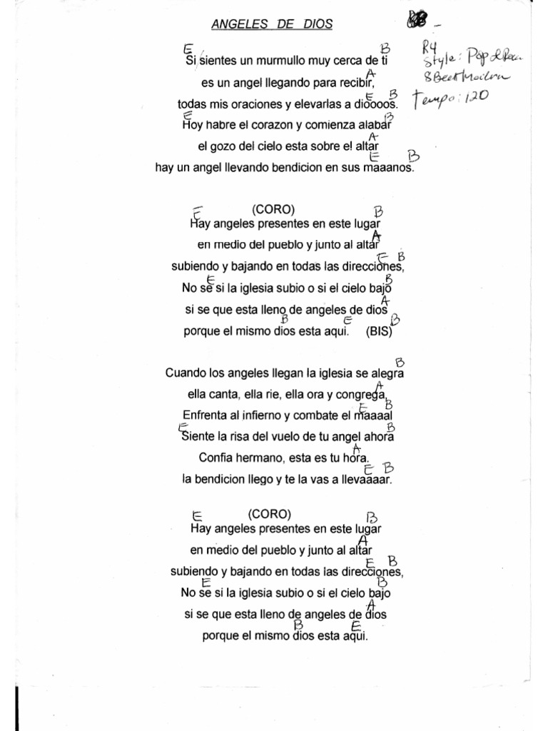 Angeles de Dios - Acordes | PDF