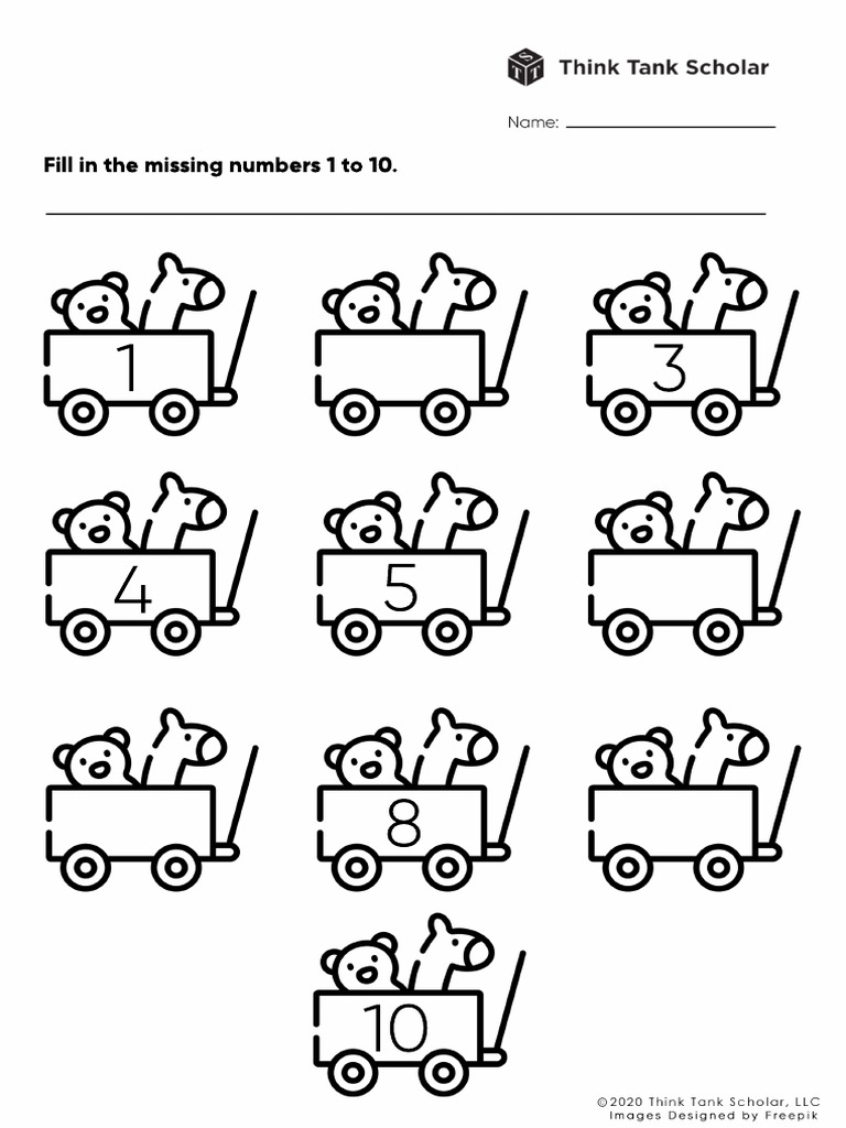 Free Preschool Count and Numbers Worksheet 1 to 10 | PDF