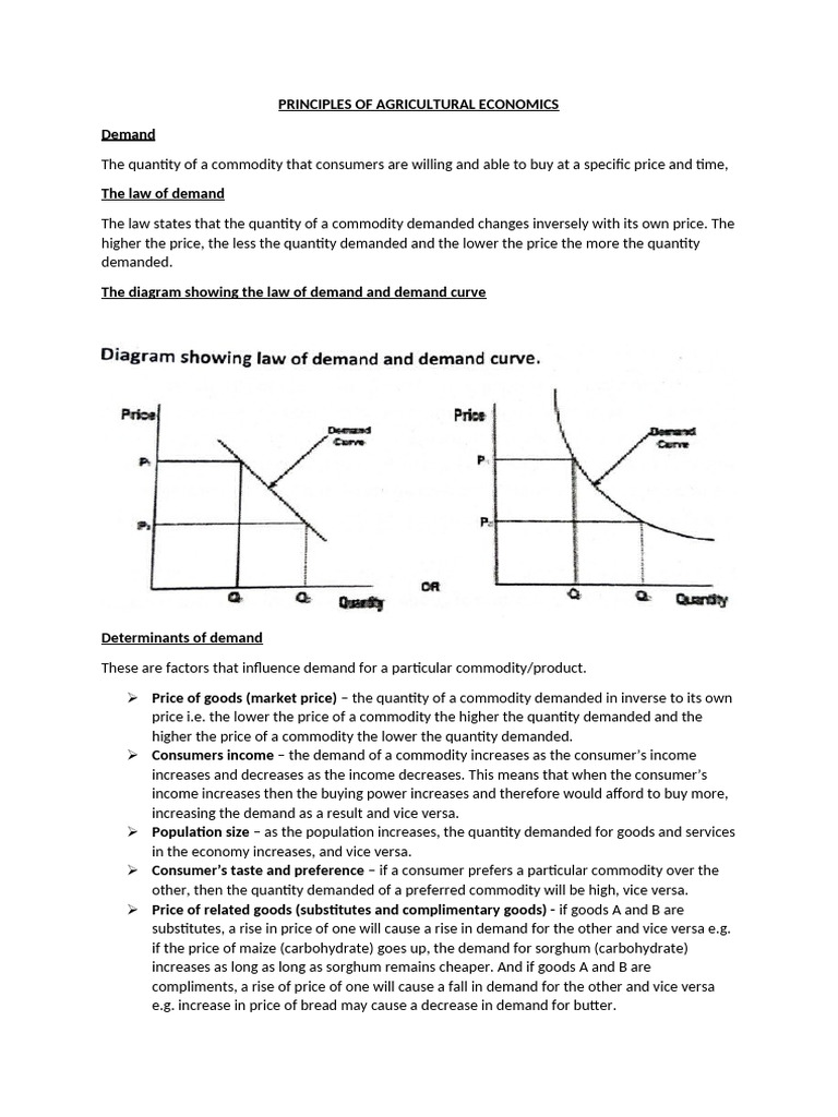 Principles of Agricultural Economics | PDF | Demand | Elasticity (Economics)