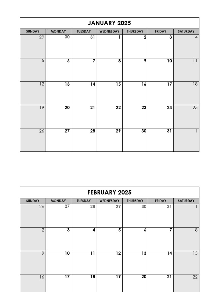 January to May 2025 Class Schedule | PDF