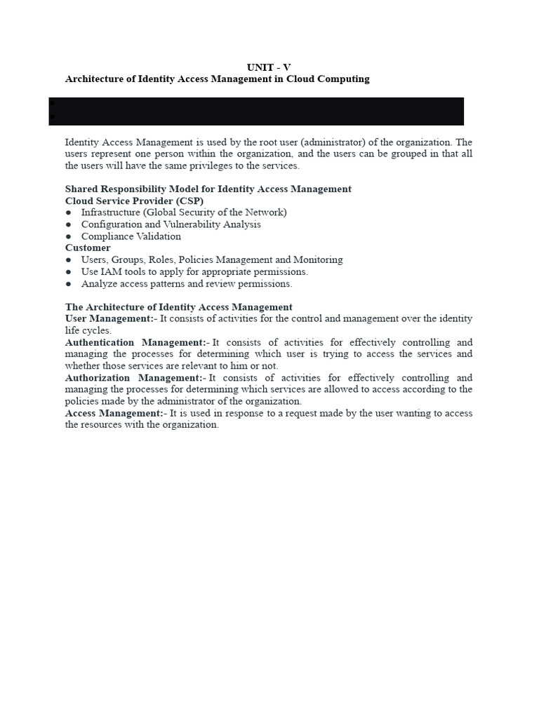 UNIT v - Notes.docx | PDF | Authentication | Cloud Computing