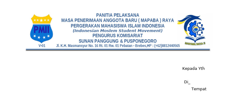 Kop Surat Pmii | PDF