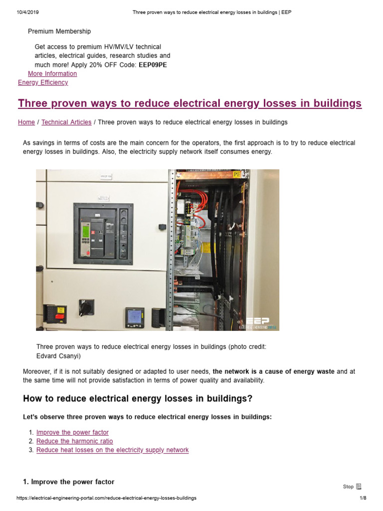 Three Proven Ways To Reduce Electrical Energy Losses in Buildings - EEP ...