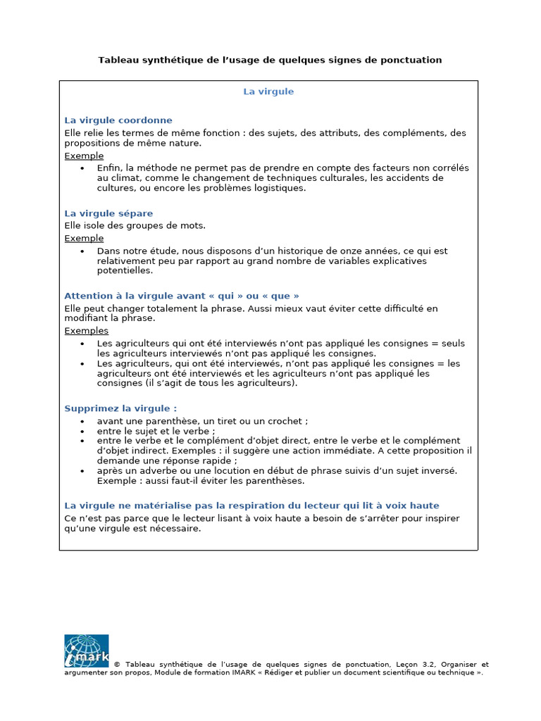 Règles de ponctuation en rédaction scientifique | PDF | Phrase ...