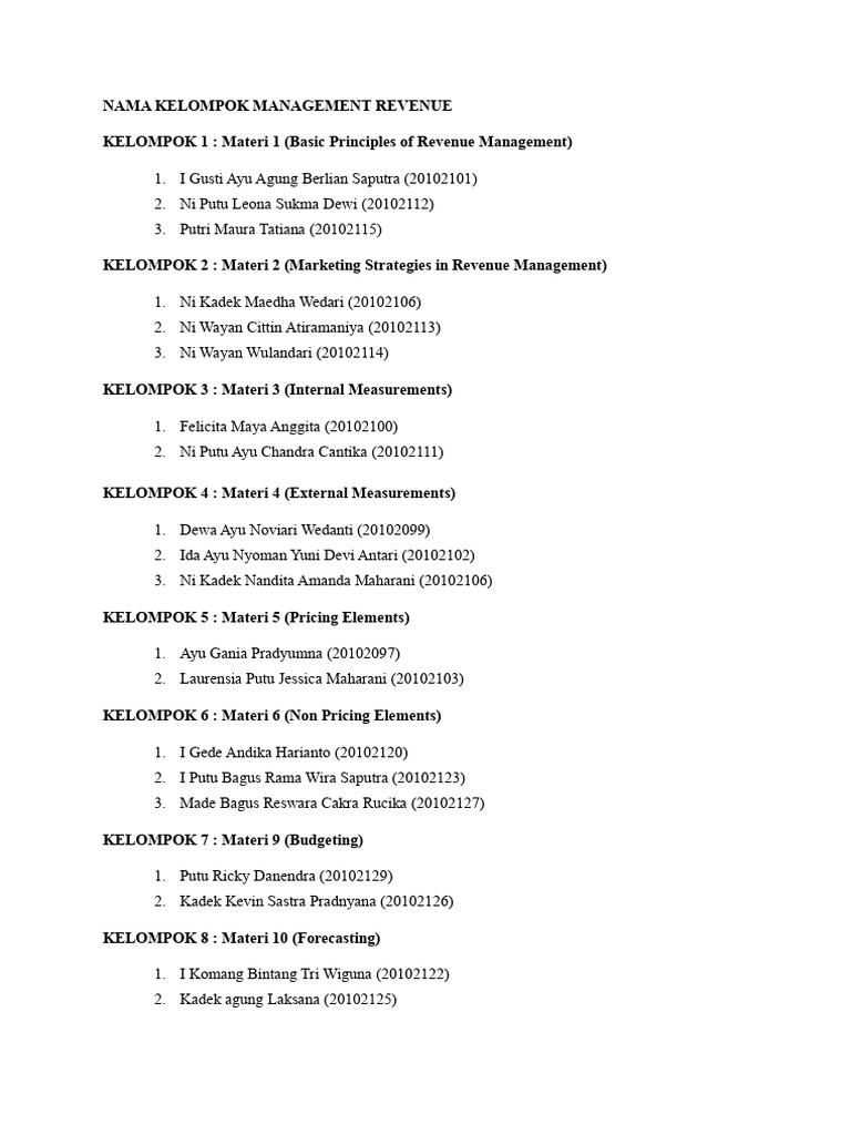 Kelompok Management Revenue PPH 8 D | PDF