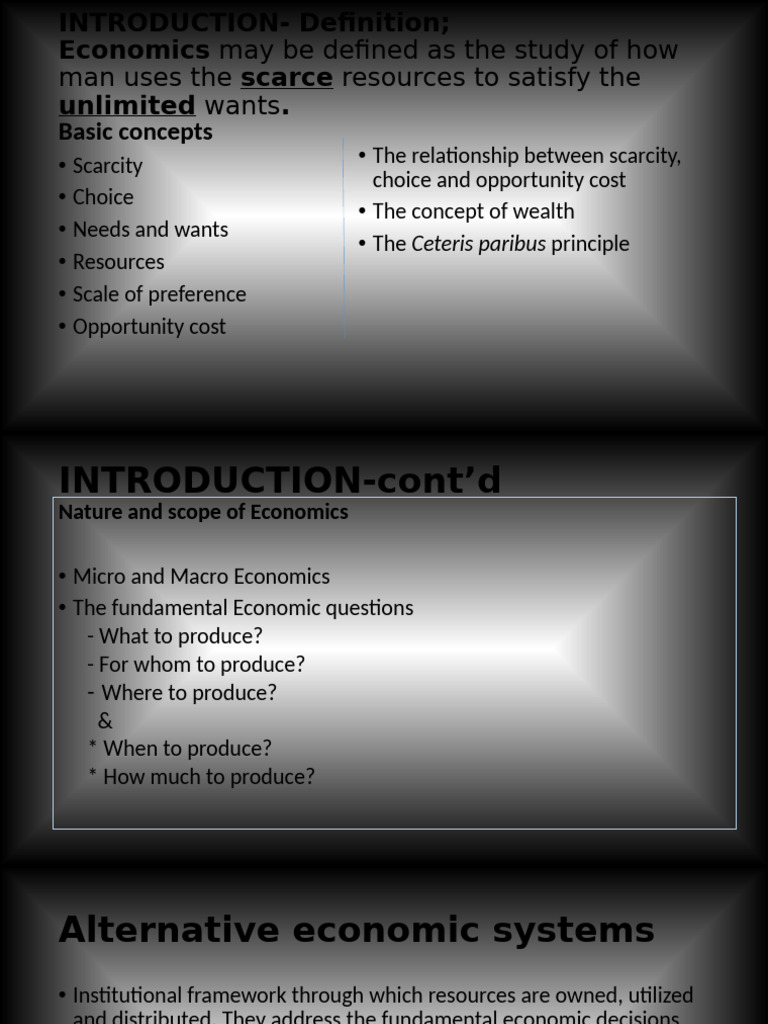 Introduction Lecture1 | PDF | Free Market | Economic System