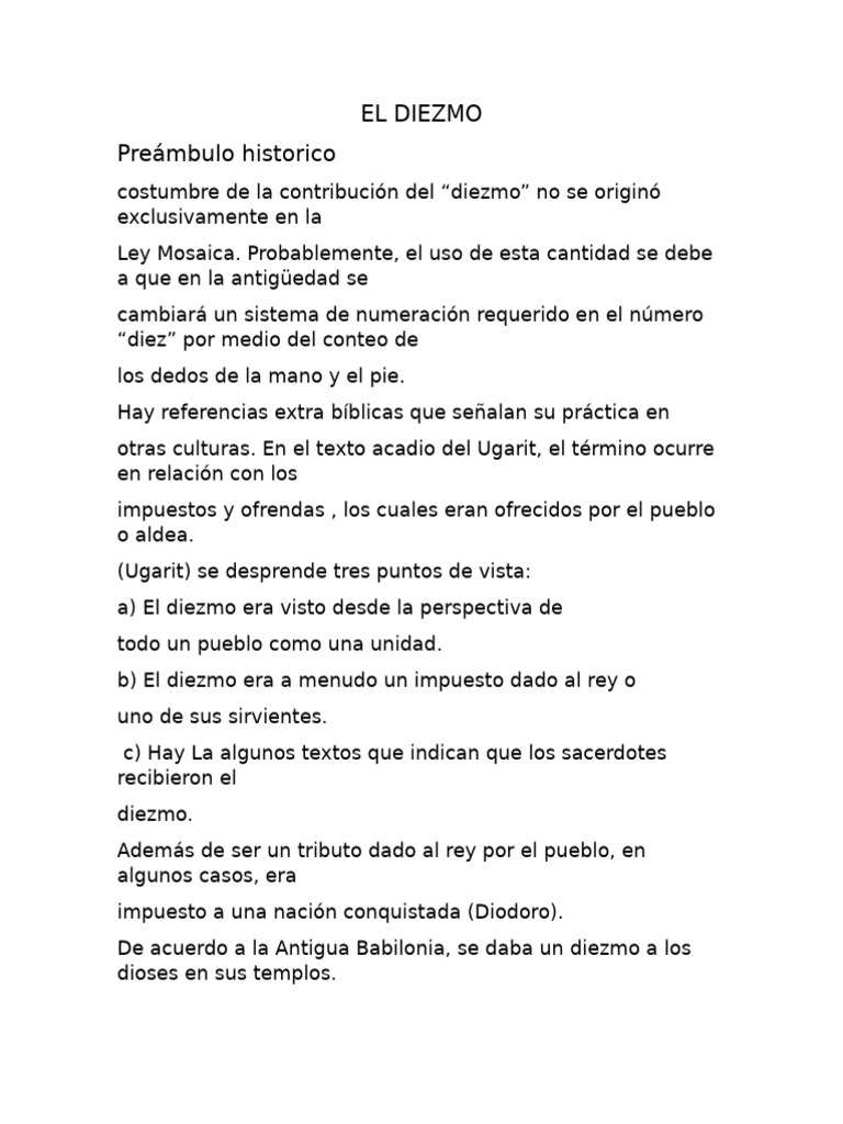 Qué son los diezmos | PDF | Diezmo | Sacerdote