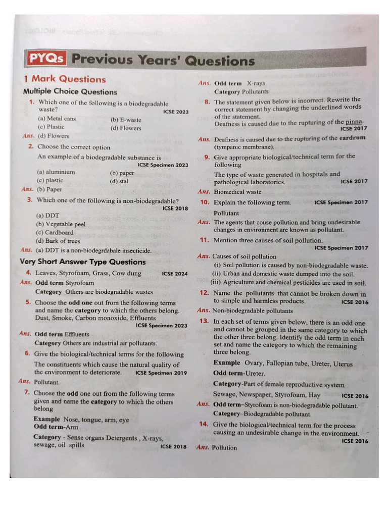 Pollution PYQs | PDF