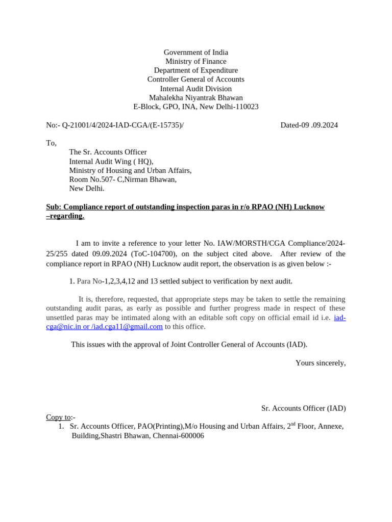 Compliance Letter Incomplete | PDF